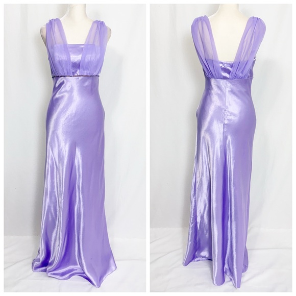 Vintage America | Dresses | Vintage Y2k Lavender Satin Prom Dress ...